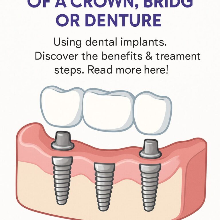 The Anchoring Of A Crown, Bridge, or Denture With Dental Implants | Bay ...